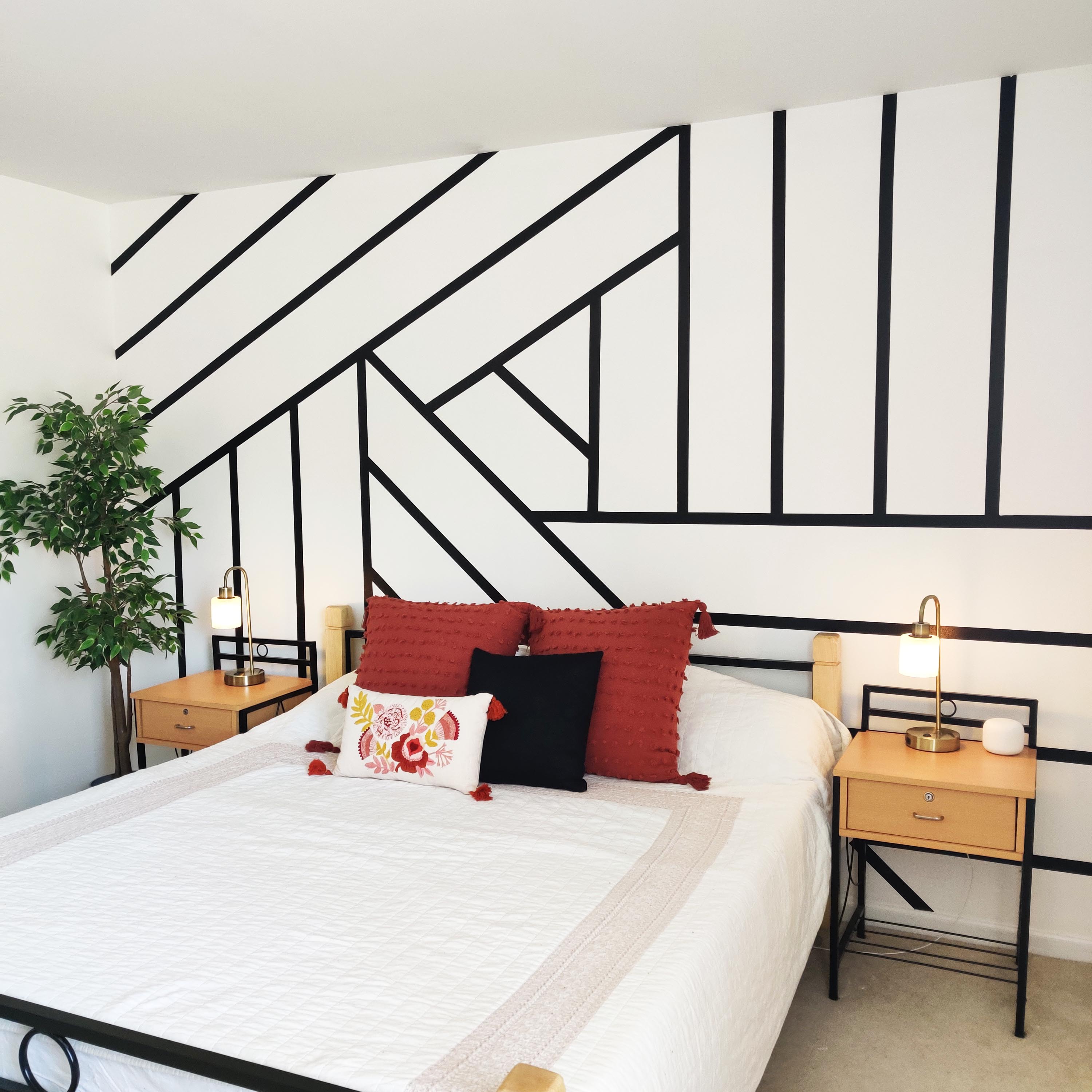 Geometric mural for under $20 - Renter Friendly – House of Amu